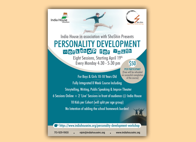 Upcoming Events- Personality Development for kids - India House Houston
