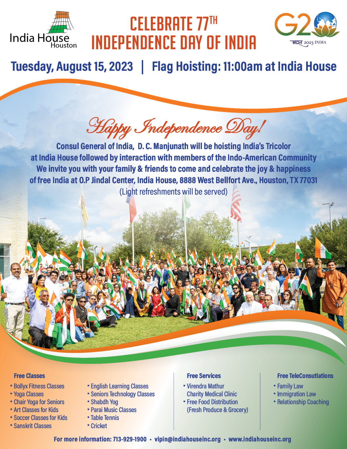 Celebration of Independence Day of India 2023 - India House Houston