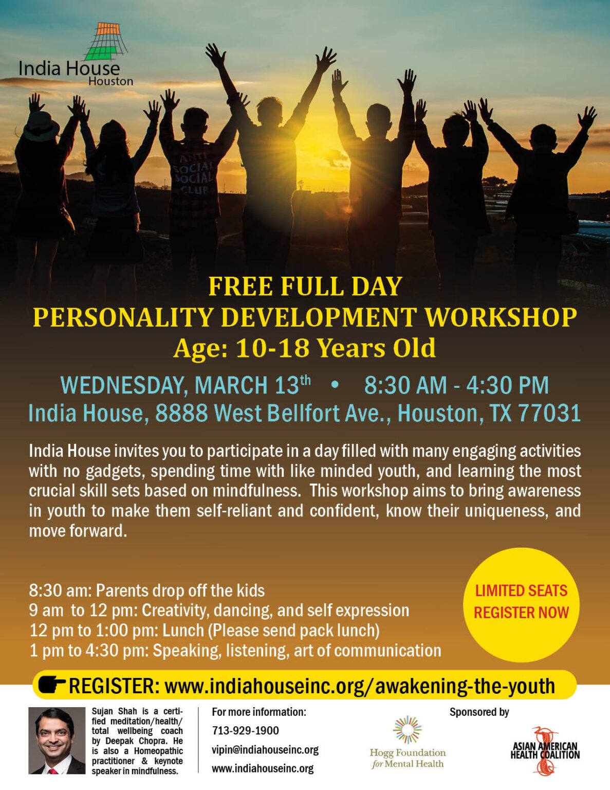 Full Day Personality Development Workshop for Youth - India House Houston