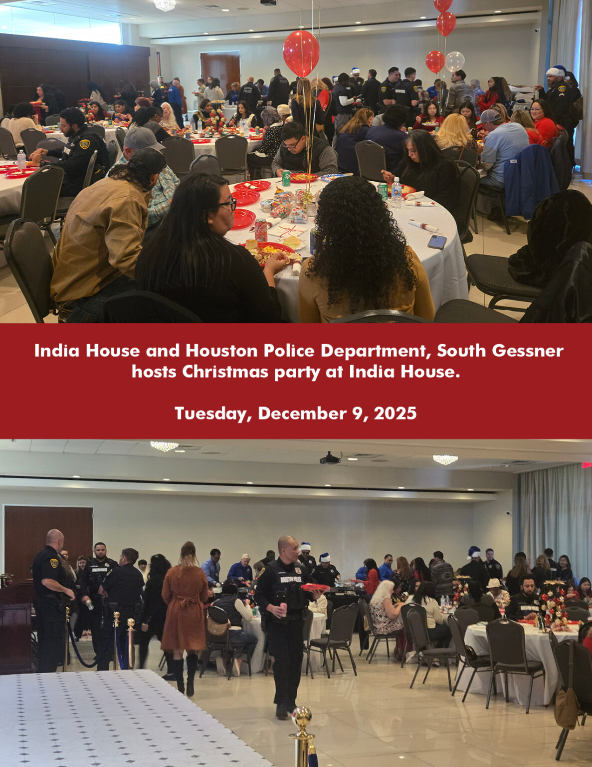 Houston Police Department's Christmas Party at India House - India House Houston